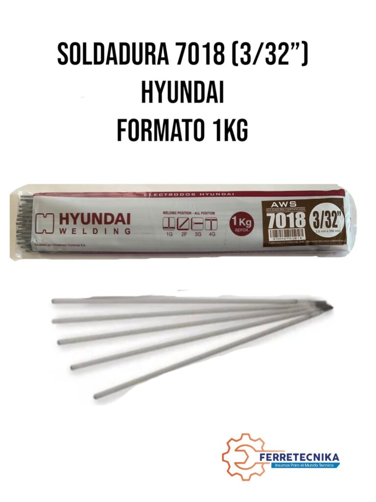 Varilla de Soldadura 7018(3/32”) Hyundai , formato 1kg - Ferretecnika